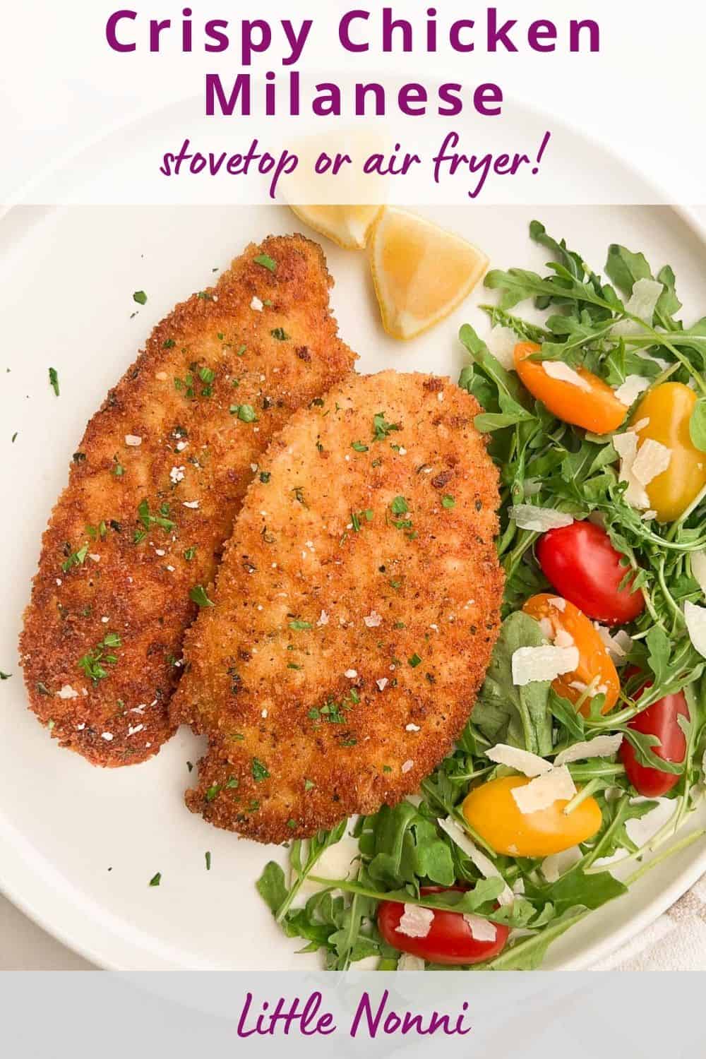 Chicken Milanese (Pan-Fried or Air Fryer) - Little Nonni